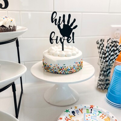 Fifth Birthday Cake Topper, Hi Five Cake Topper, Kids Birthday Topper ...