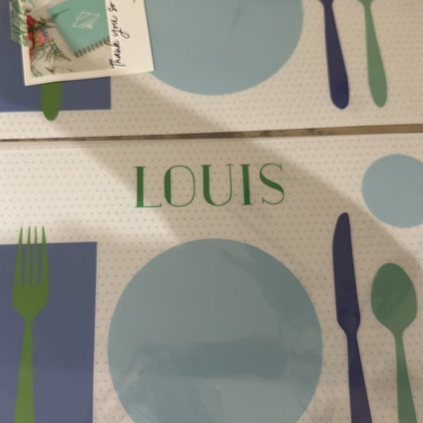 Learn to Set the Table Placemat, Personalized Children Placemat ...