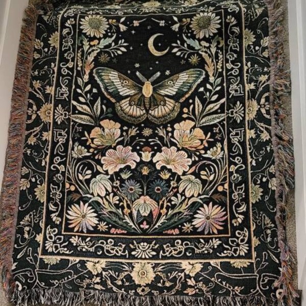 Fairycore Wildflower Tapestry Whimsigoth Wall Art Woven Blanket ...