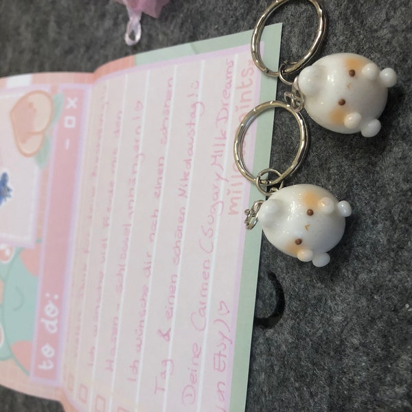 Kawaii Dumpling, Polymer Clay Charms, Keychain, Cute Dim Sum Fimo Charm ...