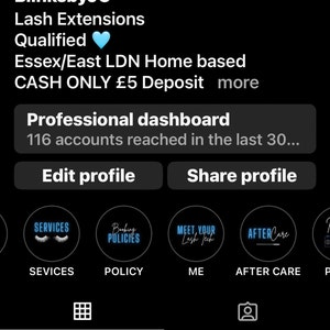 25 Lash Tech Instagram Highlight Cover Templates Black and Pink ...