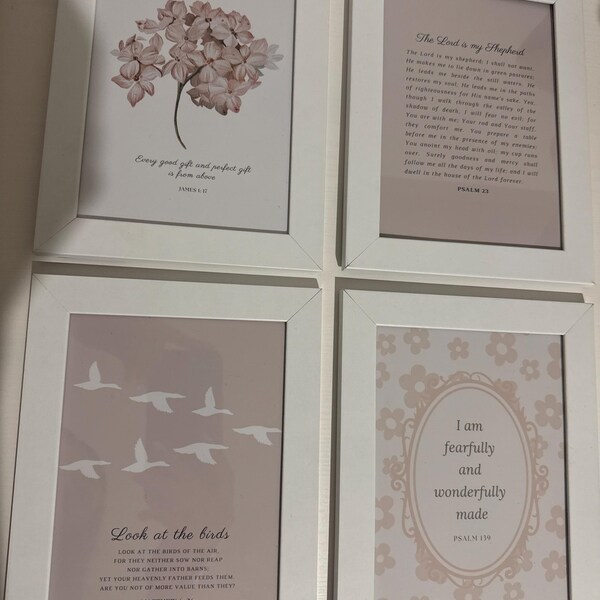 Subtle Christian Wall Art, Set of 6, Aesthetic Scripture Verses ...
