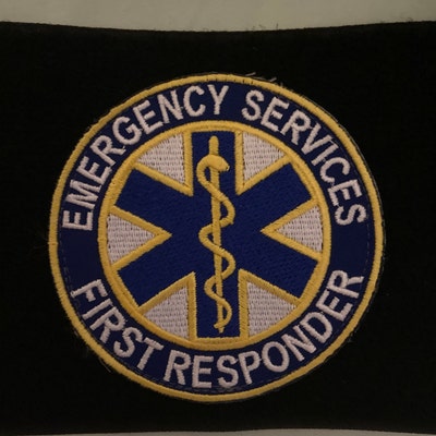 Emergency First Responder Patch 3 Inch Embroidered Velkro hook Loop ...