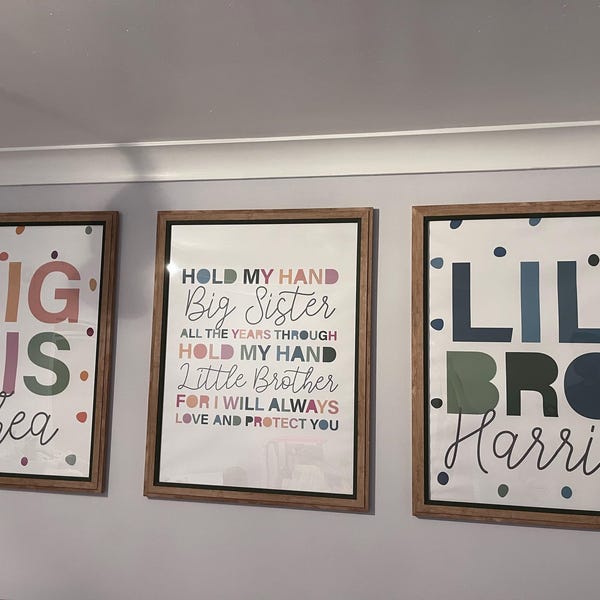 Set of 3 Bible Verse Nursery Prints, Christian Wall Art Kids, Rainbow ...
