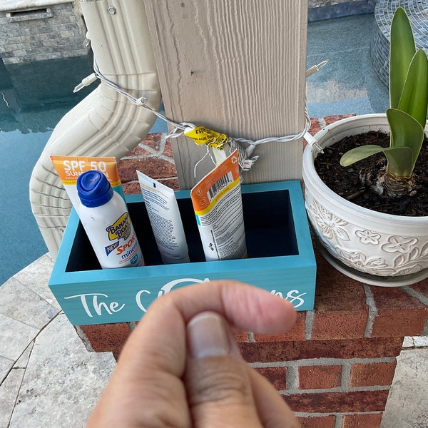 Customizable Patio Storage Box, Outdoor Sunscreen or Bug Spray Storage ...