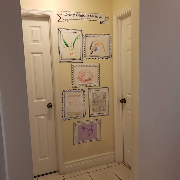 Kids Art Display Frames - Photo Frames - Wall Stickers - Peel and Stick ...