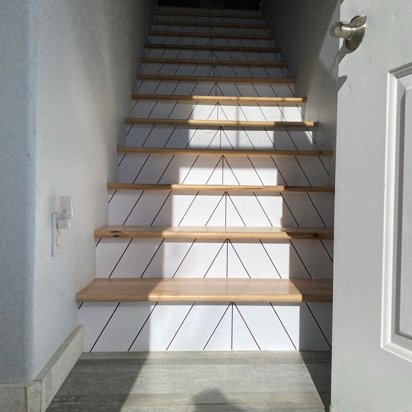 Chevron Stair Riser Decals Vinyl Strips Minimalist Scandinavian Modern ...
