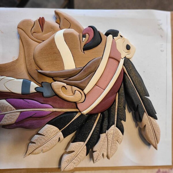 Native American Chief Intarsia Pattern PDF, Wooden Scroll Saw Wall Art ...