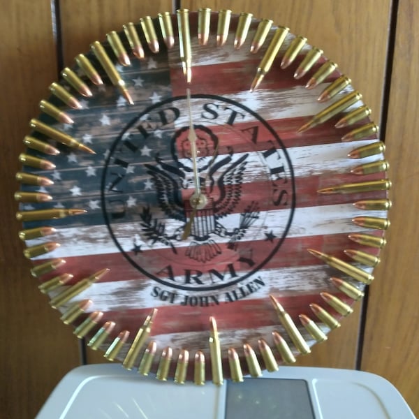 Original Patriotic Flag & Bullet Clock. the Ultimate Veteran Gift and ...