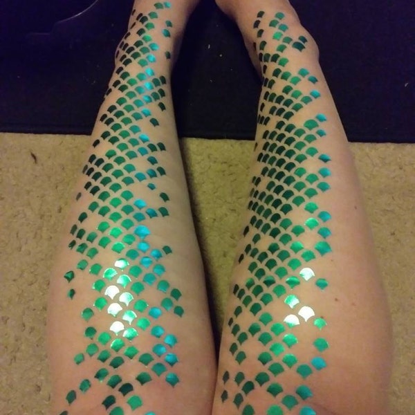 Green Mermaid Tights / Ariel Mermaid Sheer Tights / Fish Scale Tights ...