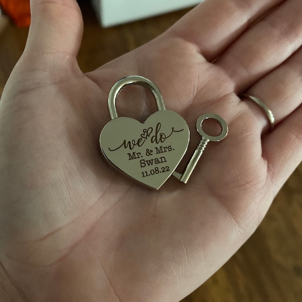 Wedding Lock, Padlock With Key, Heart Lock, Love Lock, Custom Lock ...