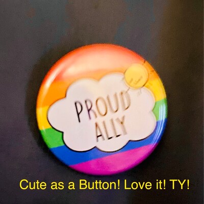 Proud Ally Badge LGBTQ Community Rainbow Pin Gay Pride - Etsy UK