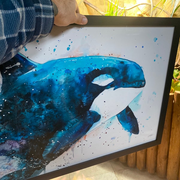 Orca Watercolor Painting Print by Slaveika Aladjova, Art, Animal ...