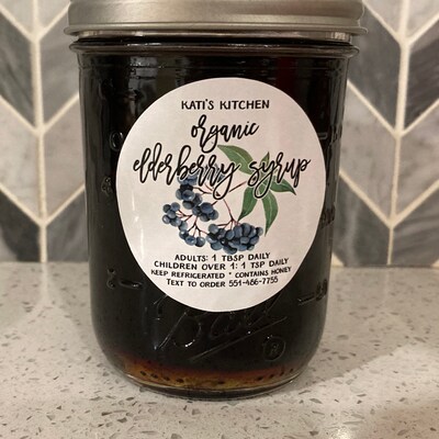 Custom Elderberry Syrup Labels, Printed Elderberry Syrup Stickers ...
