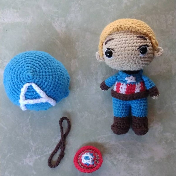 Hero Crochet Pattern Captain Removable Mask and Shield - Etsy