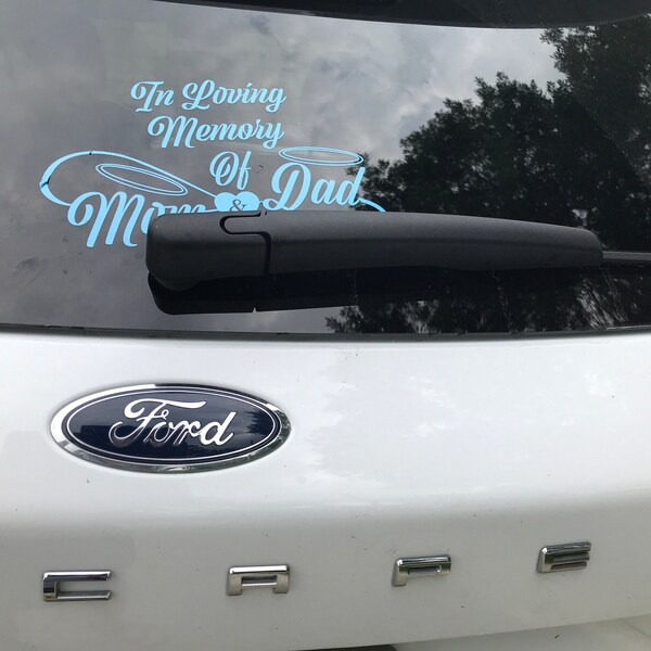 In Loving Memory Decal, Mom and Dad Memorial Decal, Car Decal, Truck ...