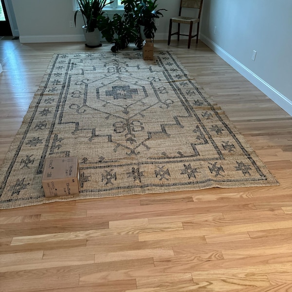 Natural Jute Rug Jute Braided Rug Bohemian Jute Rug Rectangular Jute ...