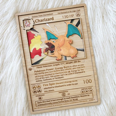 Pokemon Trading Card Charizard Laser Ready Template SVG DXF Laser Cut ...