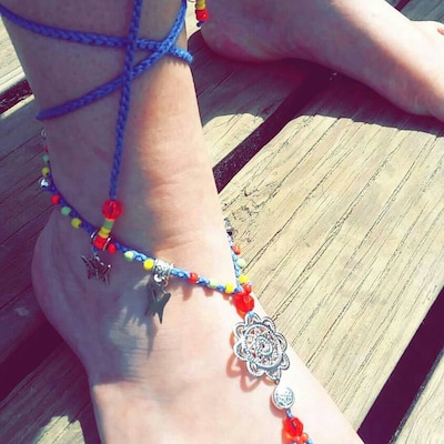 Beaded Barefoot Sandals, Barefoot Sandals, Purple Lilac Barefoot Sandal ...