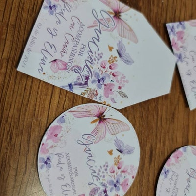 Editable Butterfly Favor Tags Floral Butterfly Birthday Thank You Tag ...