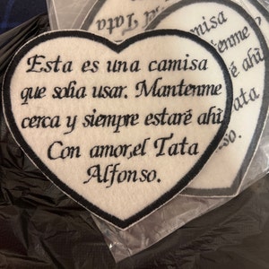 Personalised Memory Embroidery Bereavement Patch for a Memory Pillow ...