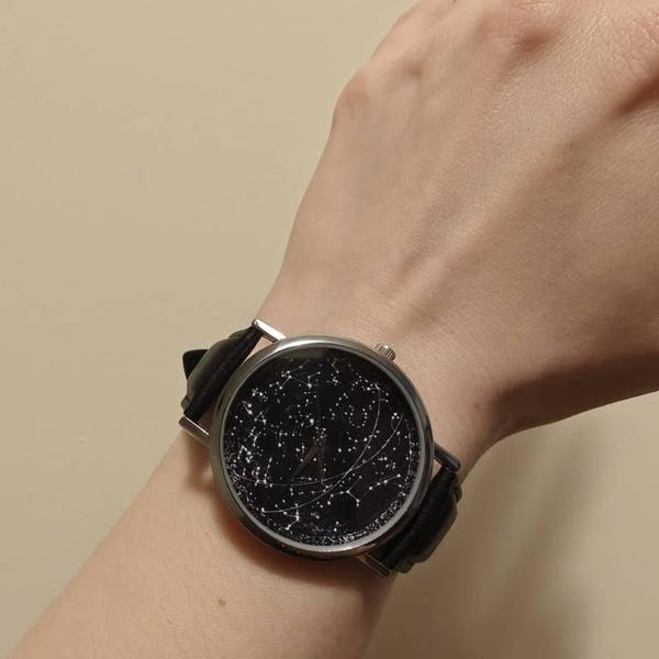 Wrist Watch Starry Sky, Stars Watch, Galaxy Watch, Constellation Watch ...
