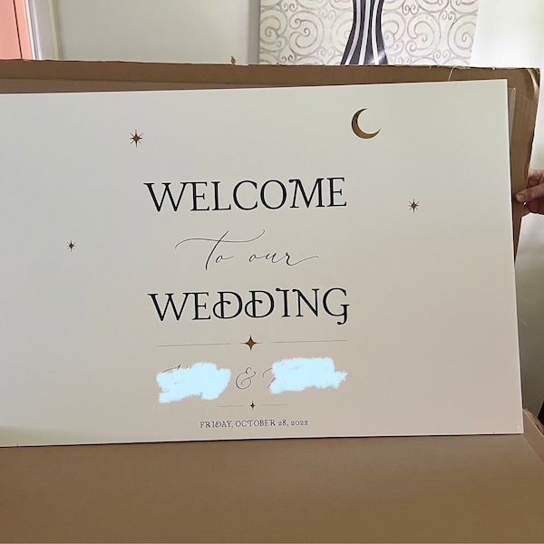 Minimal Celestial Welcome Sign, Under the Stars Theme, Sign With Stars ...