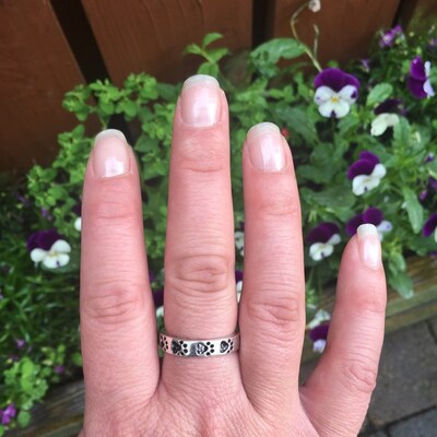 Dog Pawprint Ring-paw Print Ring-pawprint Band-dog Jewelry-animal ...