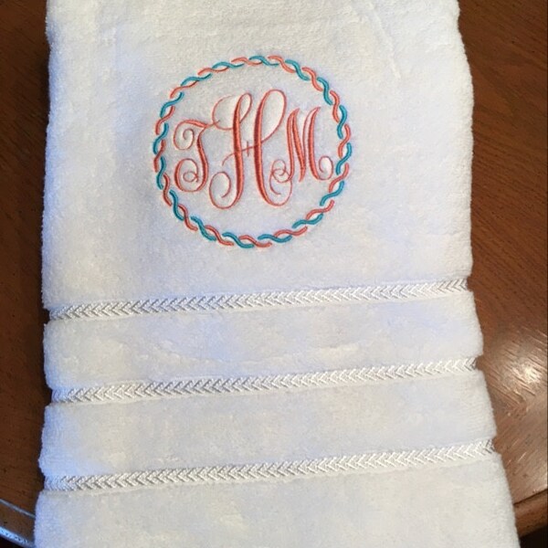 ROPE MONOGRAM FRAME Machine Embroidery Design Rope Circle Border in ...