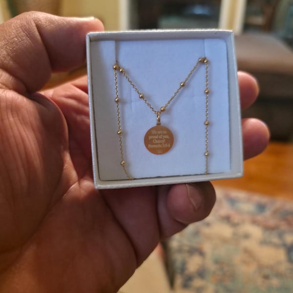 14K Solid Gold Compass Necklace, Compass Rose Coin, Dainty Compass ...