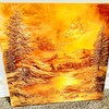 Mountain Landscape Backsplash, Floral Mountain Glass Splashback for ...