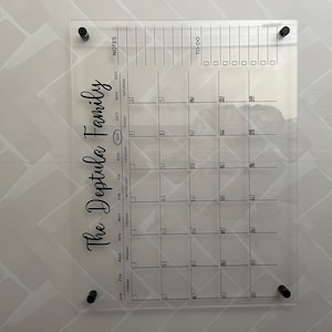Acrylic Family Planner Personalized Monthly Calendar Dry Erase Board ...