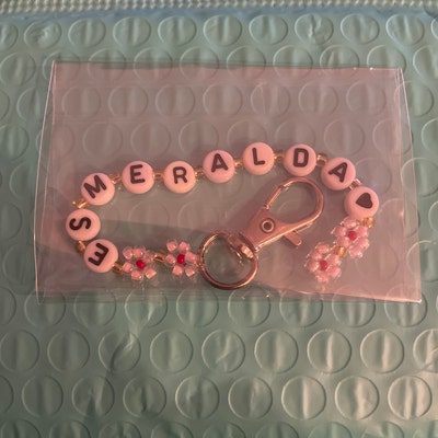 Custom/personalized Name Flower Chain Keychain/key Ring - Etsy