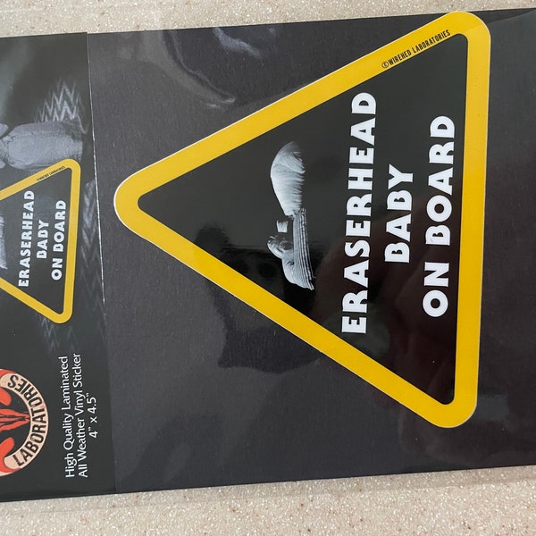 ERASERHEAD Baby on Board Sticker 4 Vinyl Decal, Laminated for All ...