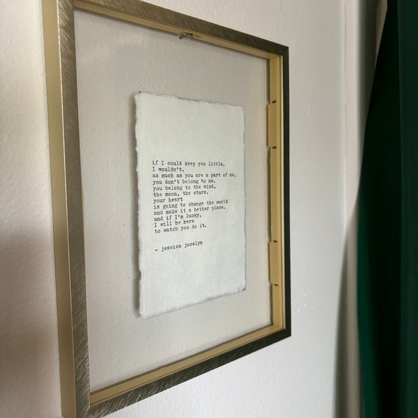Custom Typewriter Print A6 Cotton Paper, Vertical, Typed Custom Poem ...
