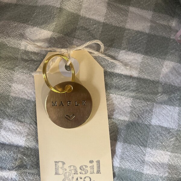 Custom Hand Stamped Dog Tags - Simple Handmade Pet Id Tag - Metal ...