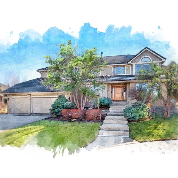 Custom Watercolor House Portrait,watercolor House Painting,personalized ...