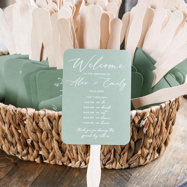 Rustic Wedding Program Fans - Fall Wedding Program Fans - Printed ...