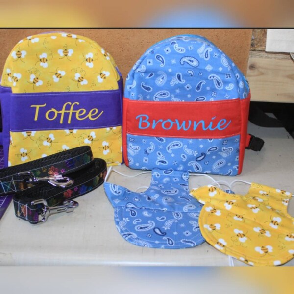 Doggie Back Packs - Add Your Pets Name - Tons of Patterns - Etsy