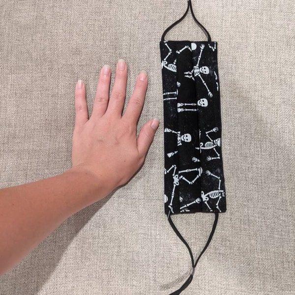 Skeleton Glow in the Dark Print Face Cover With Adjustable Elastic Ear ...