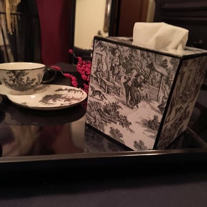 Royal Blue Toile Decoupage Family-size Tissue Box Cover - Etsy
