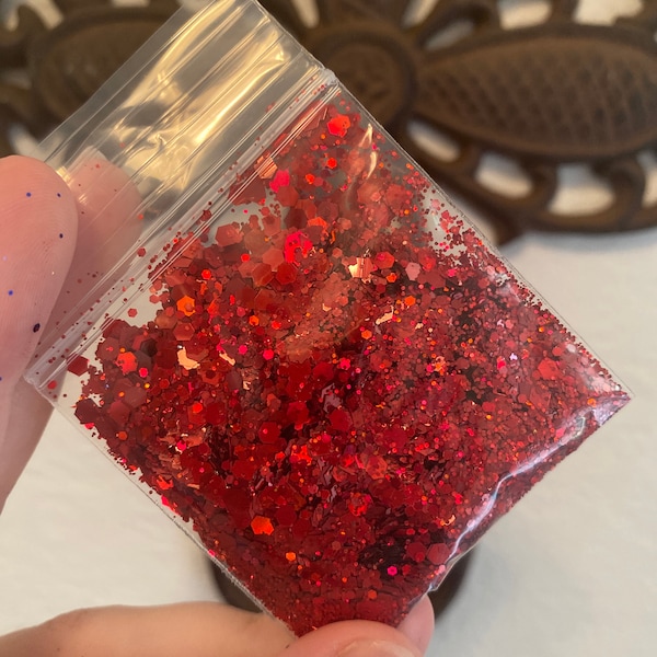 Red Pixie Dust Assorted Shape Solvent Resistant Glitter, Pick Your ...