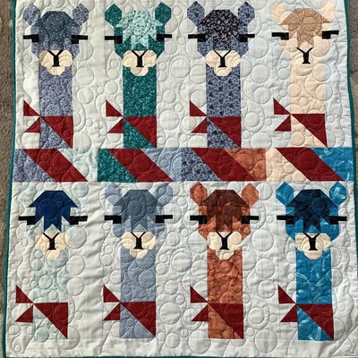 Alpaca Llama Quilt Pattern, PDF Instant Download Modern Patchwork Baby ...