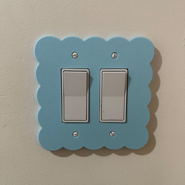 Pastel Blue Cloud Light Switch Cover Double Rocker Custom Design ...