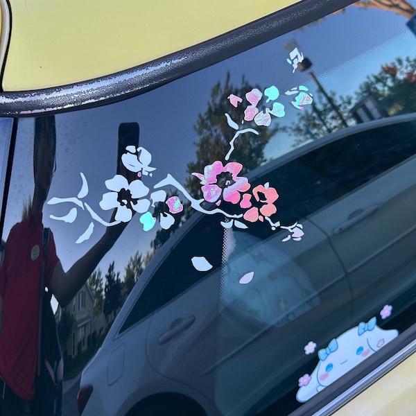 Sakura L Cherry Blossom Car Decal L Holographic L Cherry Blossom ...