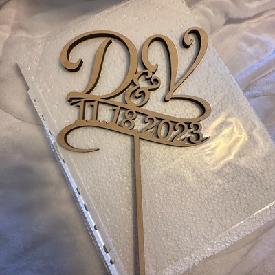 Wedding Cake Topper, Monogram Cake Topper, Custom Initials Wedding Cake ...