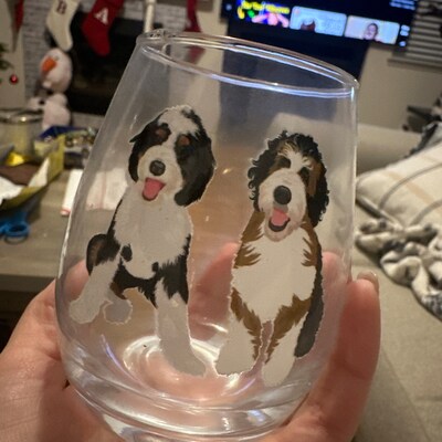 Custom Dog Glass Cup Using Name & Photo, Personalized Dog Ice Coffee ...