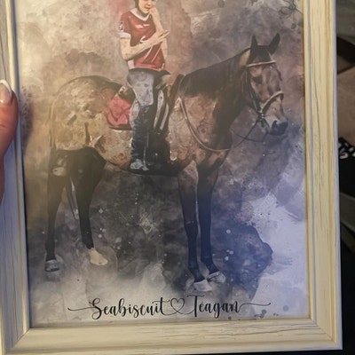 Custom Horse Watercolour Custom Drawing Horse Portrait From Photo ...