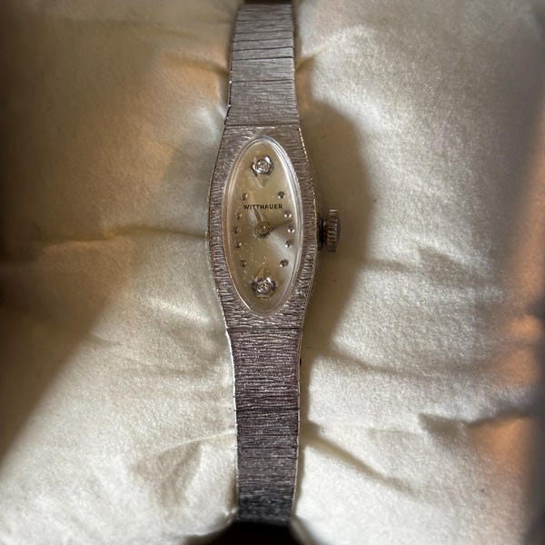 Vintage Made 1950s 14K Solid Gold With Real Diamond Elgin Mechanical ...