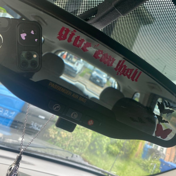 Give Em Hell Mirror Decal, Car Mirror Decal, Affirmation Car Sticker ...